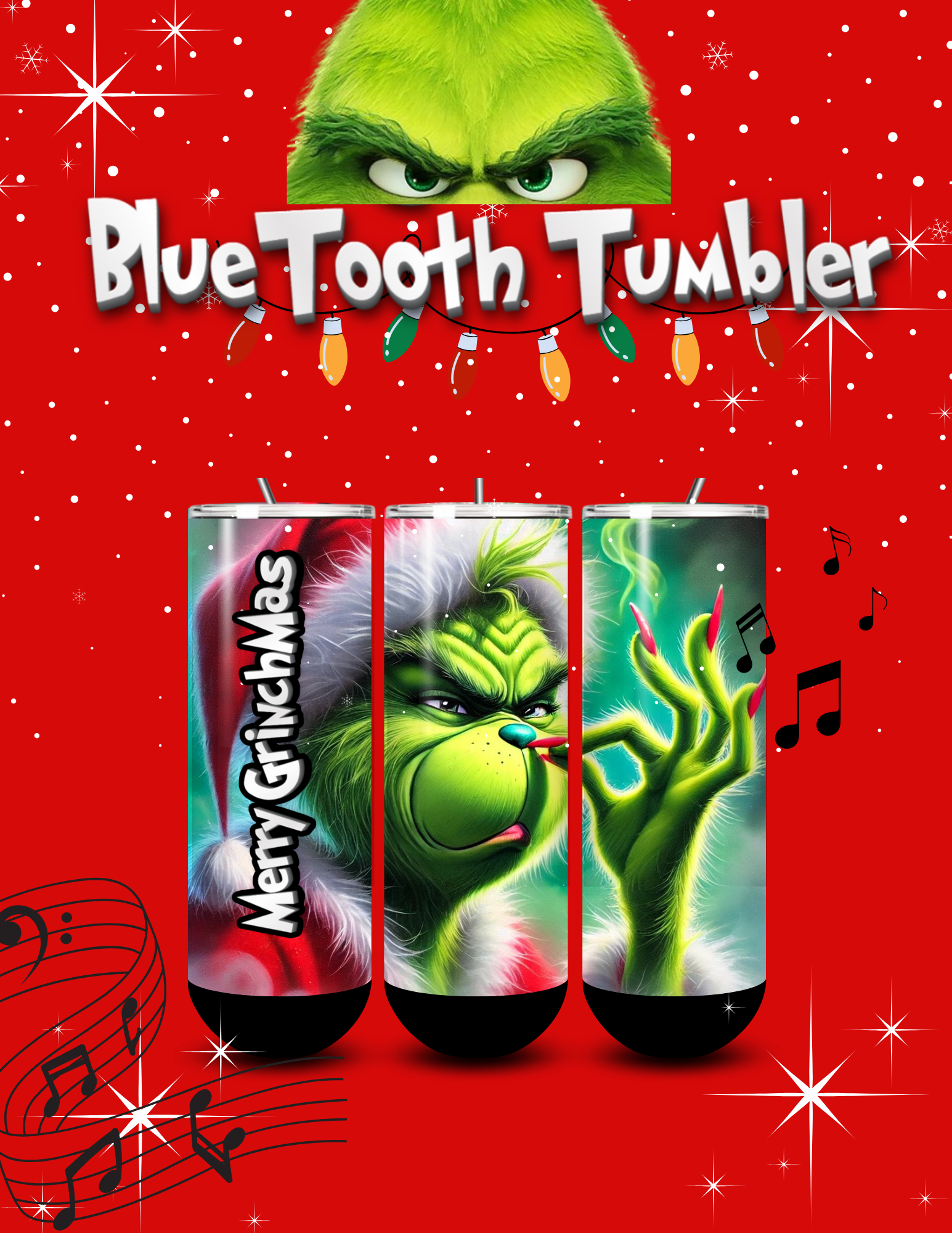 GRINCH 05BT 20 OZ BLUETOOTH TUMBLER – V Heard's Creations